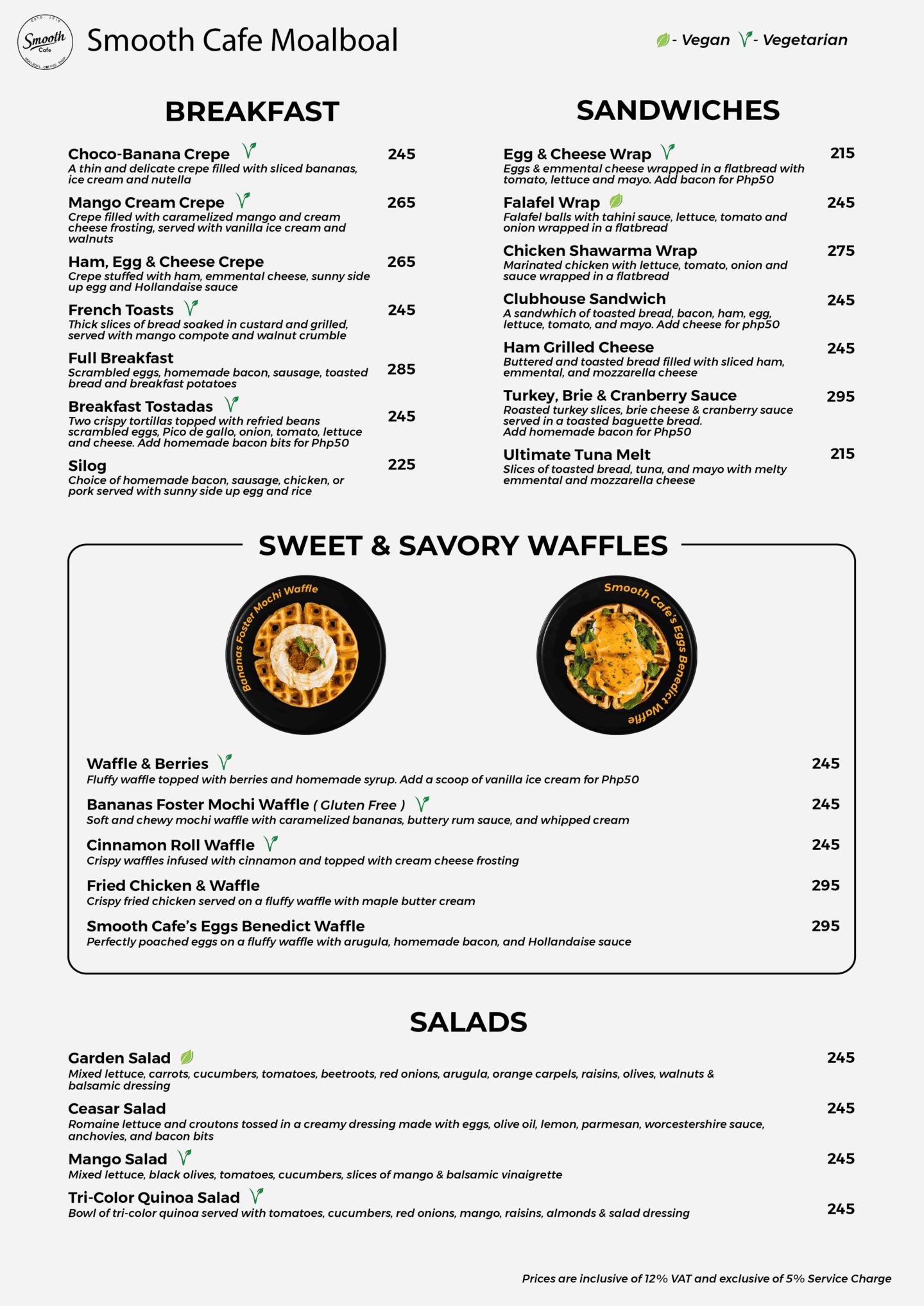 Full Menu - Smooth Cafe Moalboal
